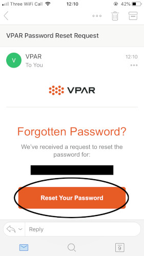 Password Reset – VPAR Support